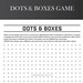 Printable Dots and Boxes Game: Quick Board Game (US LETTER, A4) - Etsy