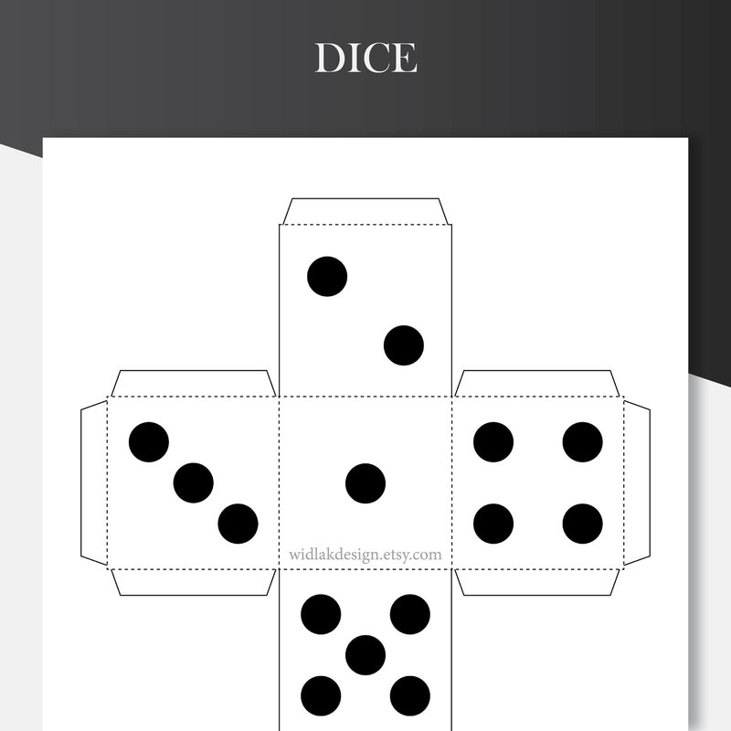 Dice Digital Template - Etsy