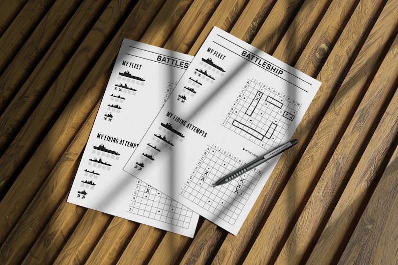 Printable Battleship Game: Classic Board Game (US Letter, A4) - Etsy