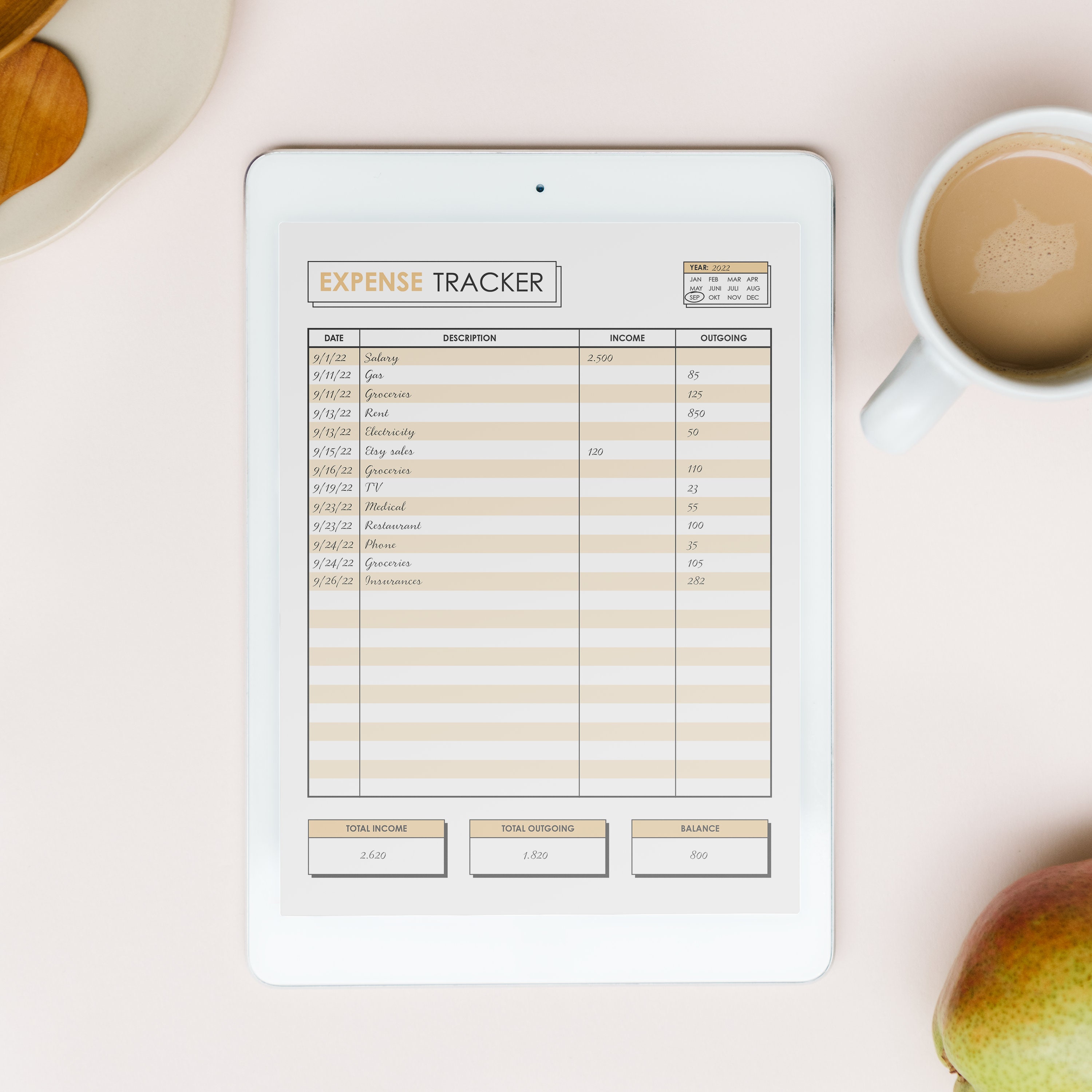 Printable Expense Tracker, Grocery Budget List, Keep Track of Your ...