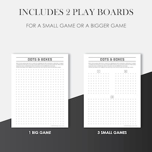 Printable Dots and Boxes Game, Small Board Game, 2 Quick Games. US ...
