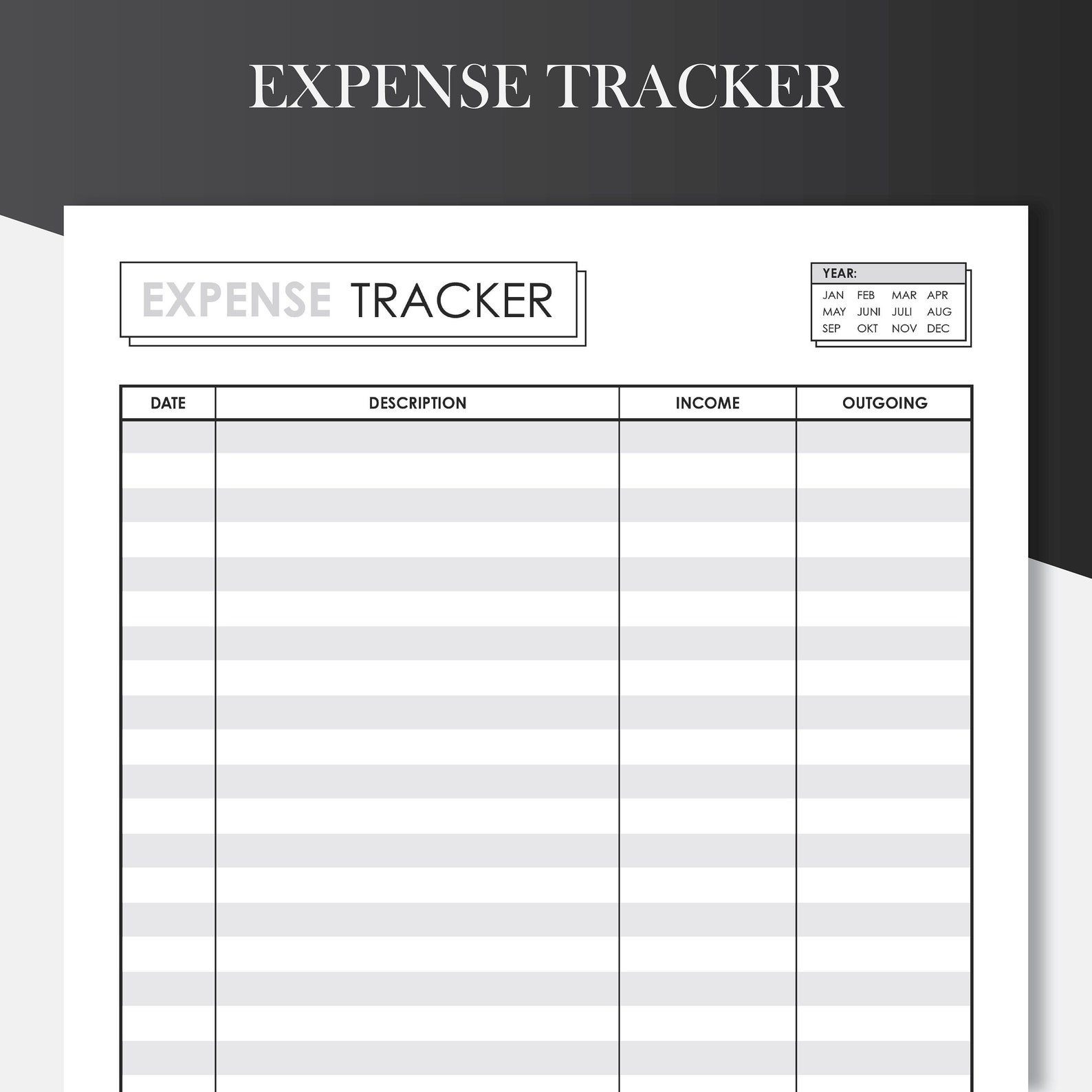 Printable Expense Tracker, Grocery Budget List, Keep Track of Your ...