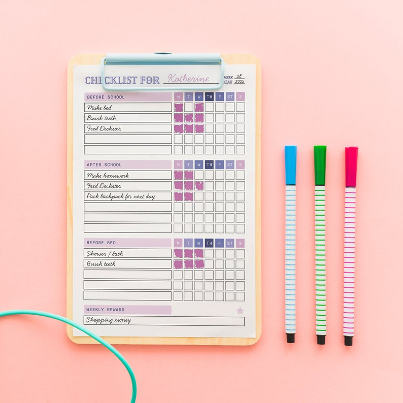 Printable Chore Checklist for Kids & Adults (US LETTER, A4) - Etsy
