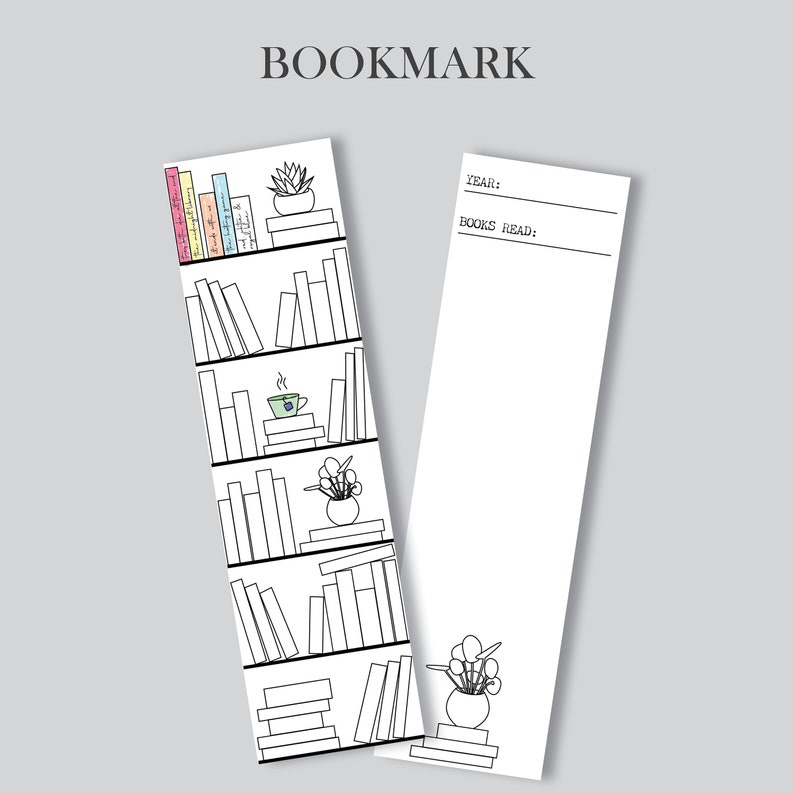 Printable Bookmark Book Closet Reading Challenge Bookmarker - Etsy