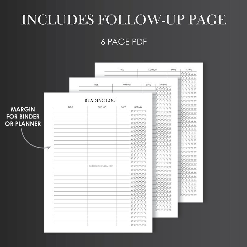 Printable Reading Log, Reading List, Reading Tracker, Books I Have Read ...