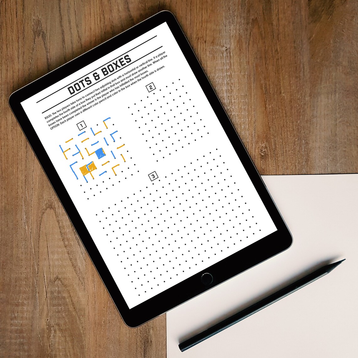 Printable Dots and Boxes Game: Quick Board Game (US LETTER, A4) - Etsy