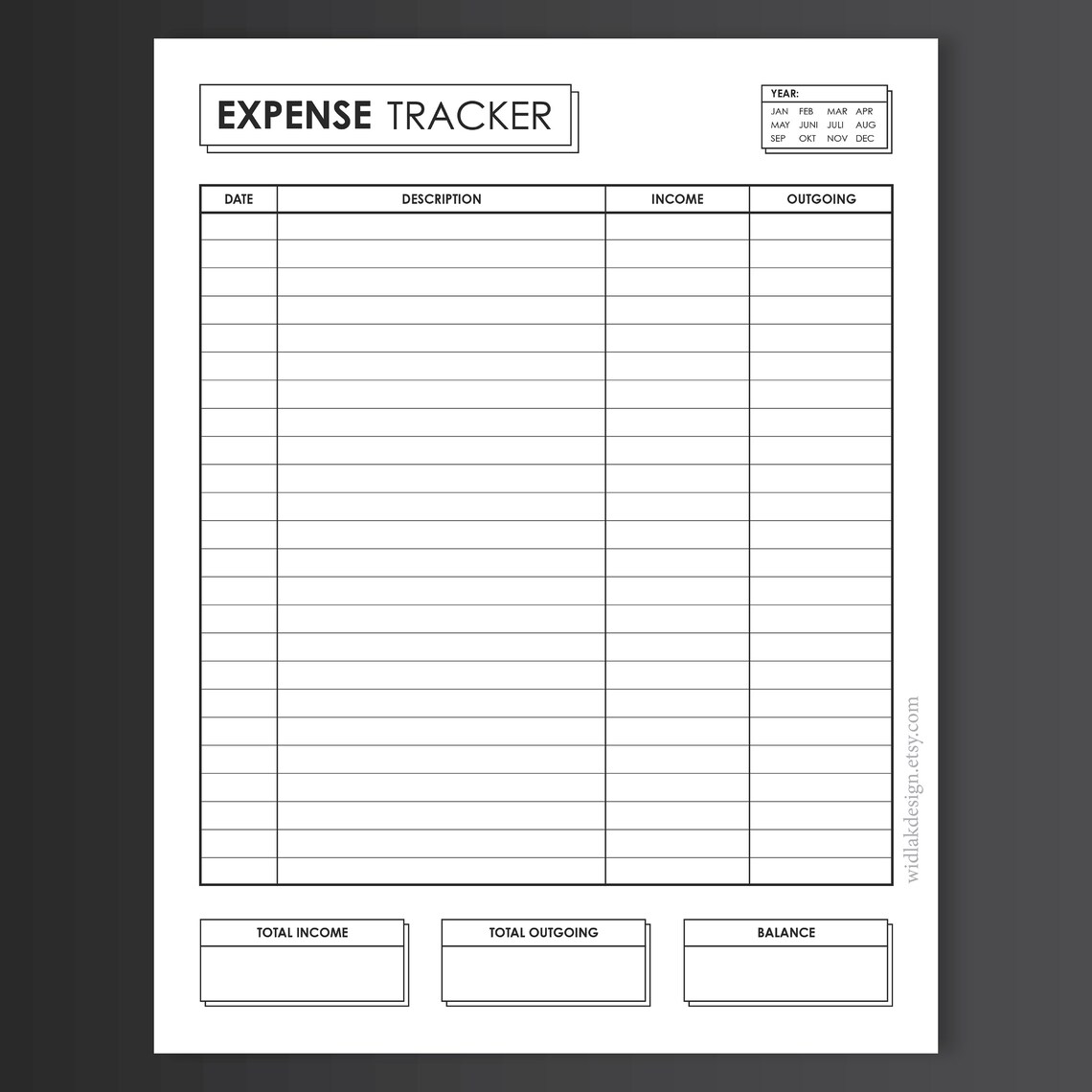 Printable Expense Tracker, Grocery Budget List, Keep Track of Your ...