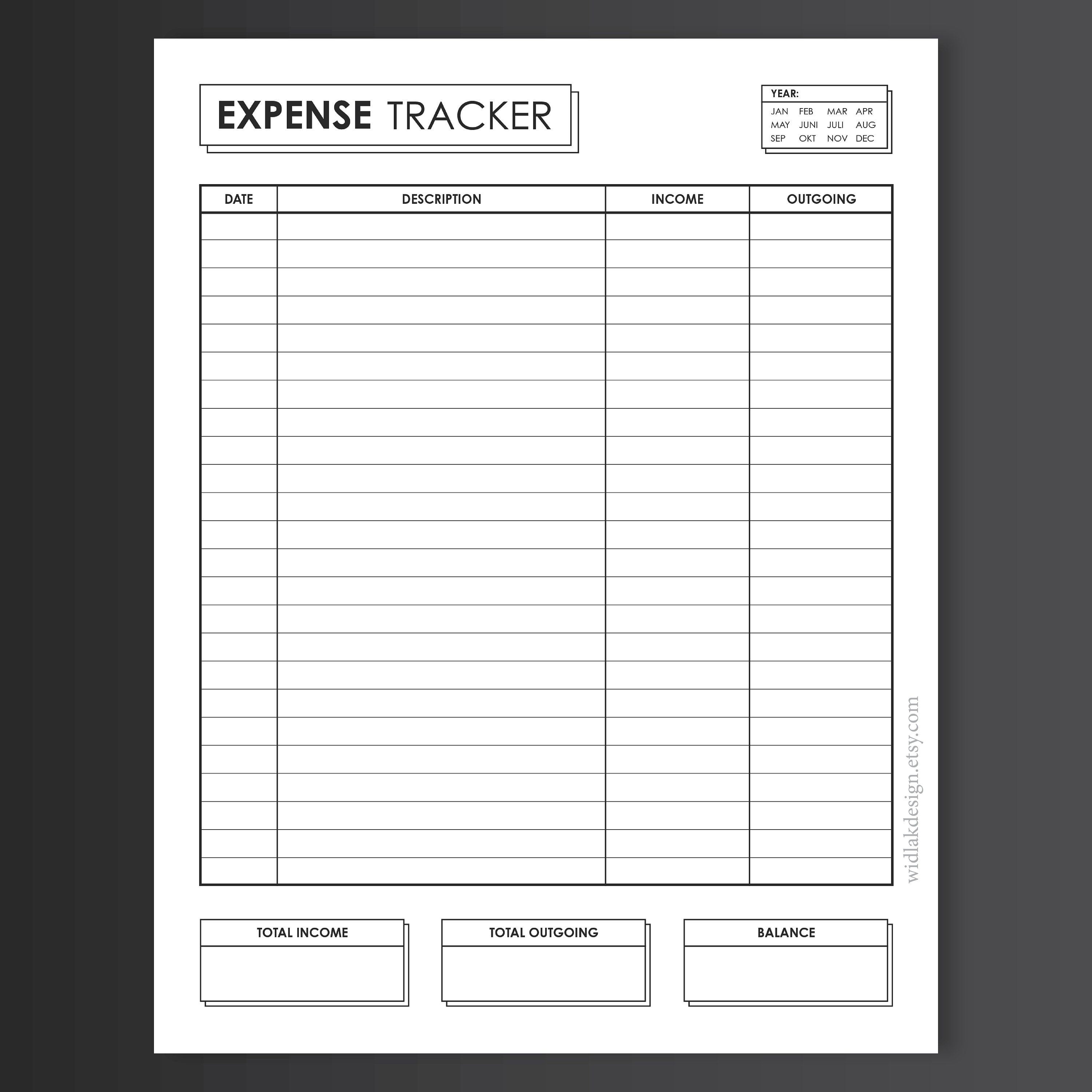 Printable Expense Tracker, Grocery Budget List, Keep Track of Your ...