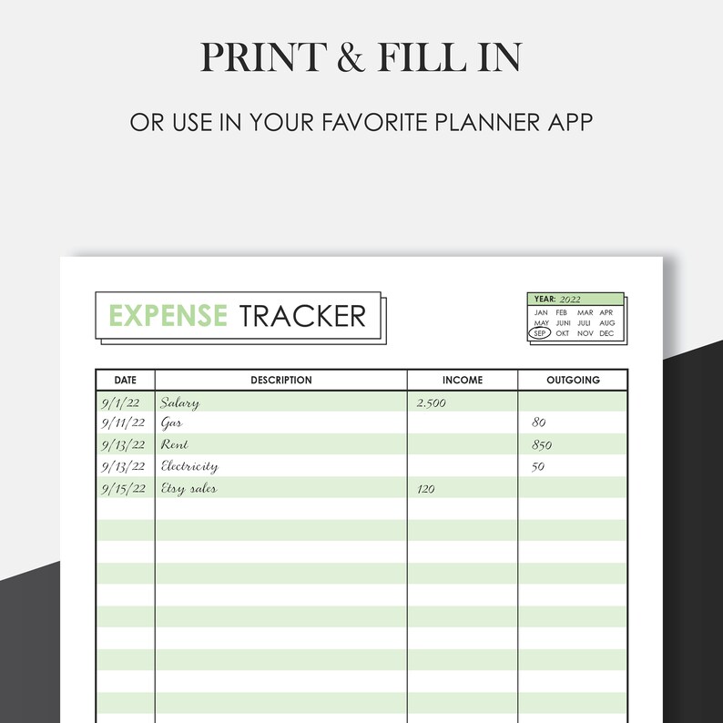 Printable Expense Tracker, Grocery Budget List, Keep Track of Your ...