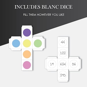 Printable Dice: DIY Template (PDF) - Etsy