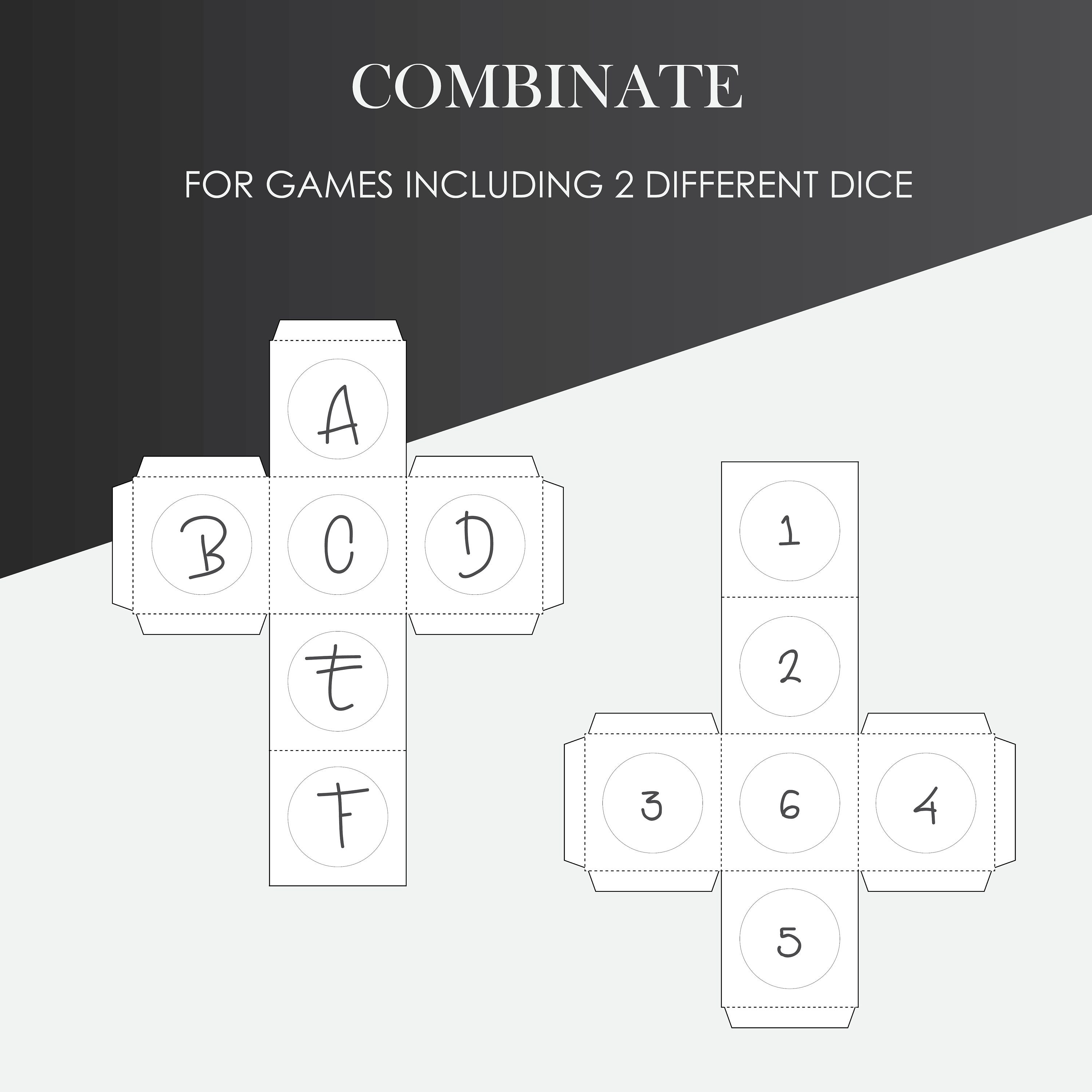 Printable Dice DIY Template. US LETTER A4 - Etsy UK