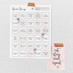 Printable Book Bingo Template: Reading Challenge (LETTER, A4, A5) - Etsy