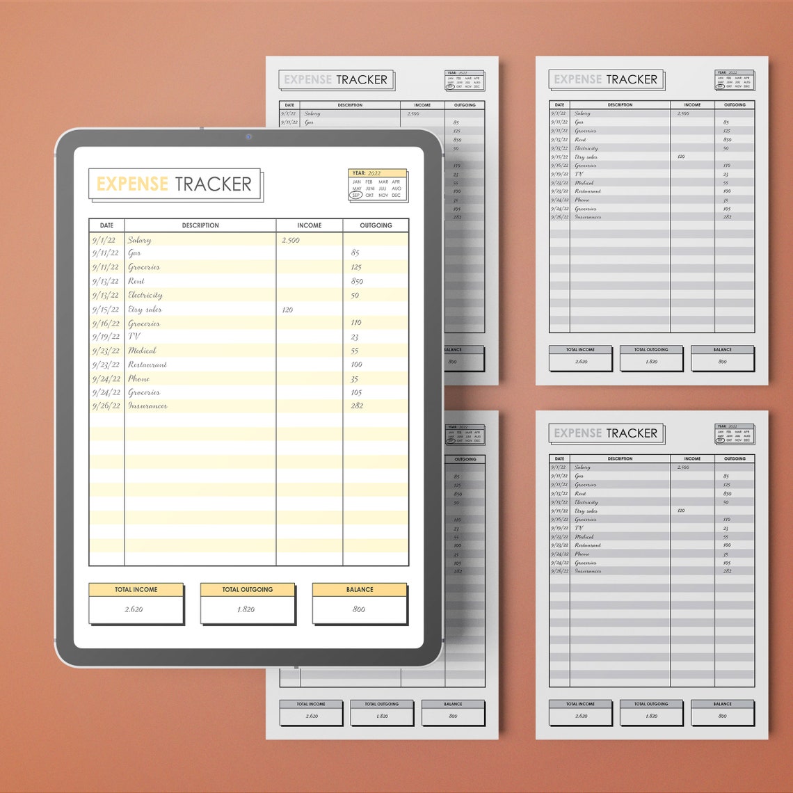 Printable Expense Tracker, Grocery Budget List, Keep Track of Your ...
