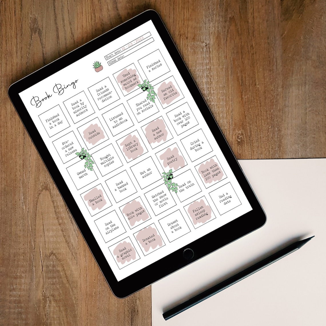 Printable Book Bingo Template: Reading Challenge (LETTER, A4, A5) - Etsy