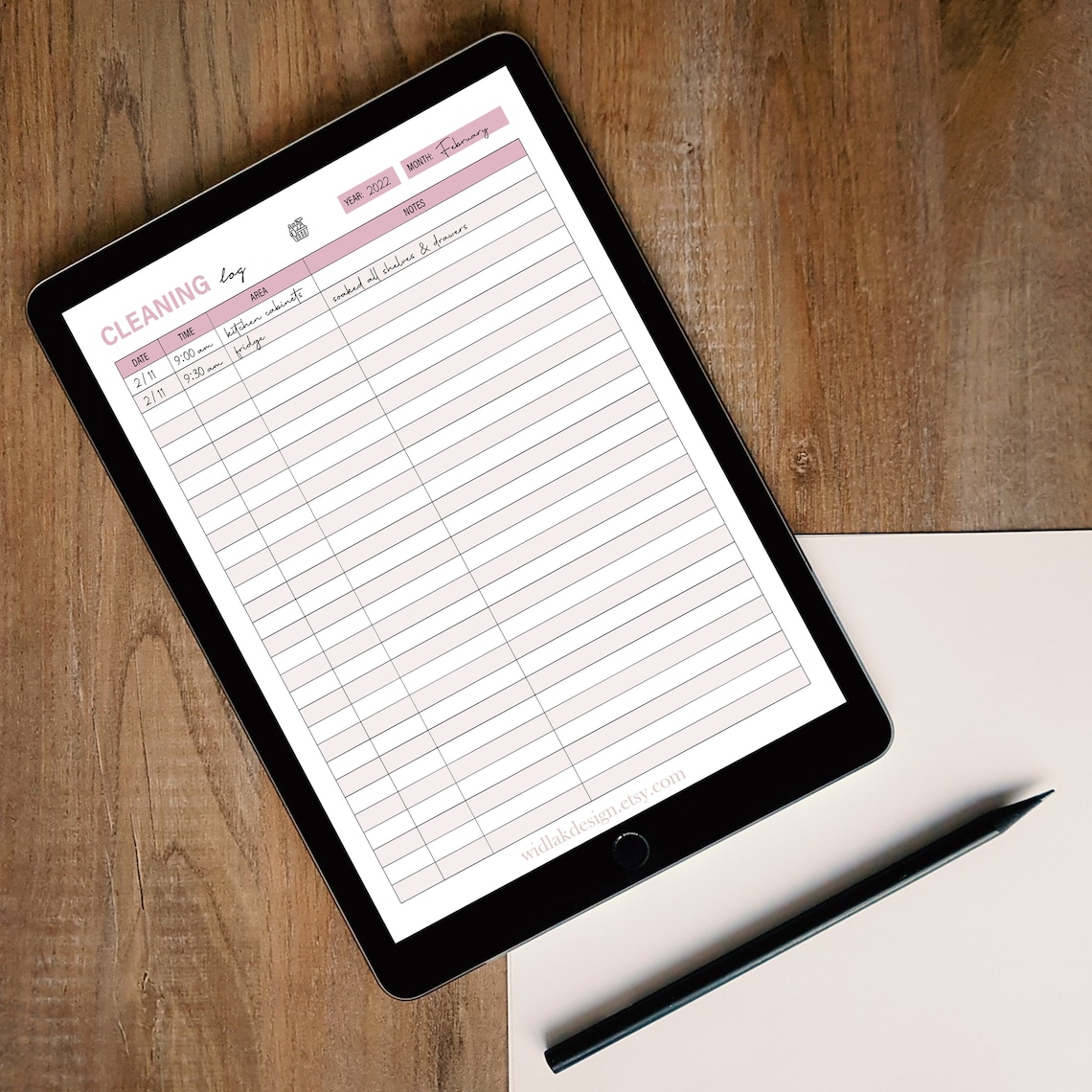 Printable Cleaning Log: Housekeeping Planner (US LETTER, A4, A5) - Etsy