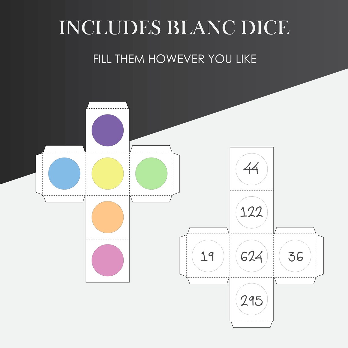 Printable Dice DIY Template. US LETTER A4 - Etsy Canada