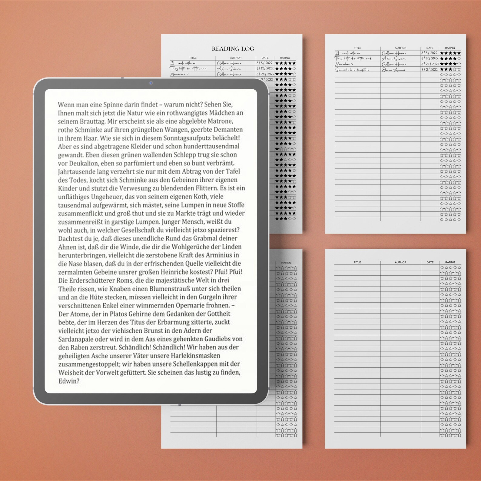 Printable Reading Log, Reading List, Reading Tracker, Books I Have Read ...