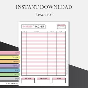Printable Expense Tracker, Grocery Budget List, Keep Track of Your ...