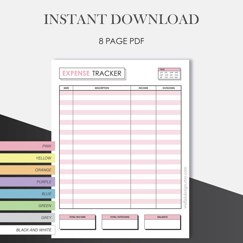 Printable Expense Tracker, Grocery Budget List, Keep Track of Your ...