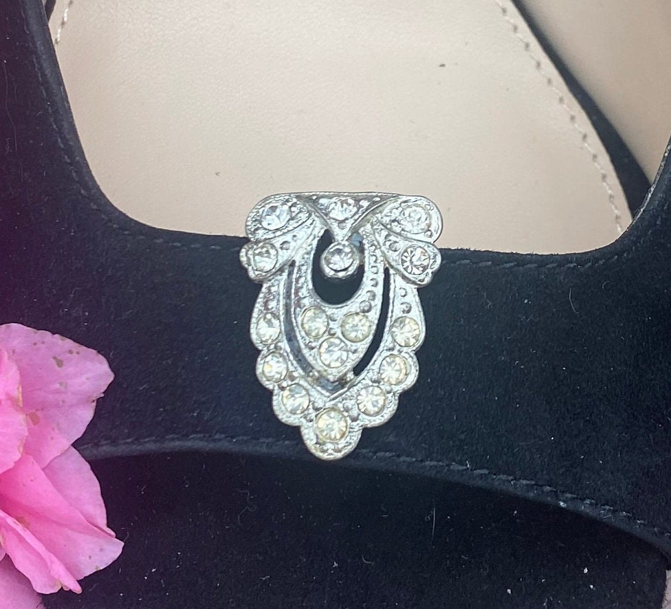 Vintage Art Deco Rhinestone Shoe Clips Wedding Shoe Clips Rhinestone ...