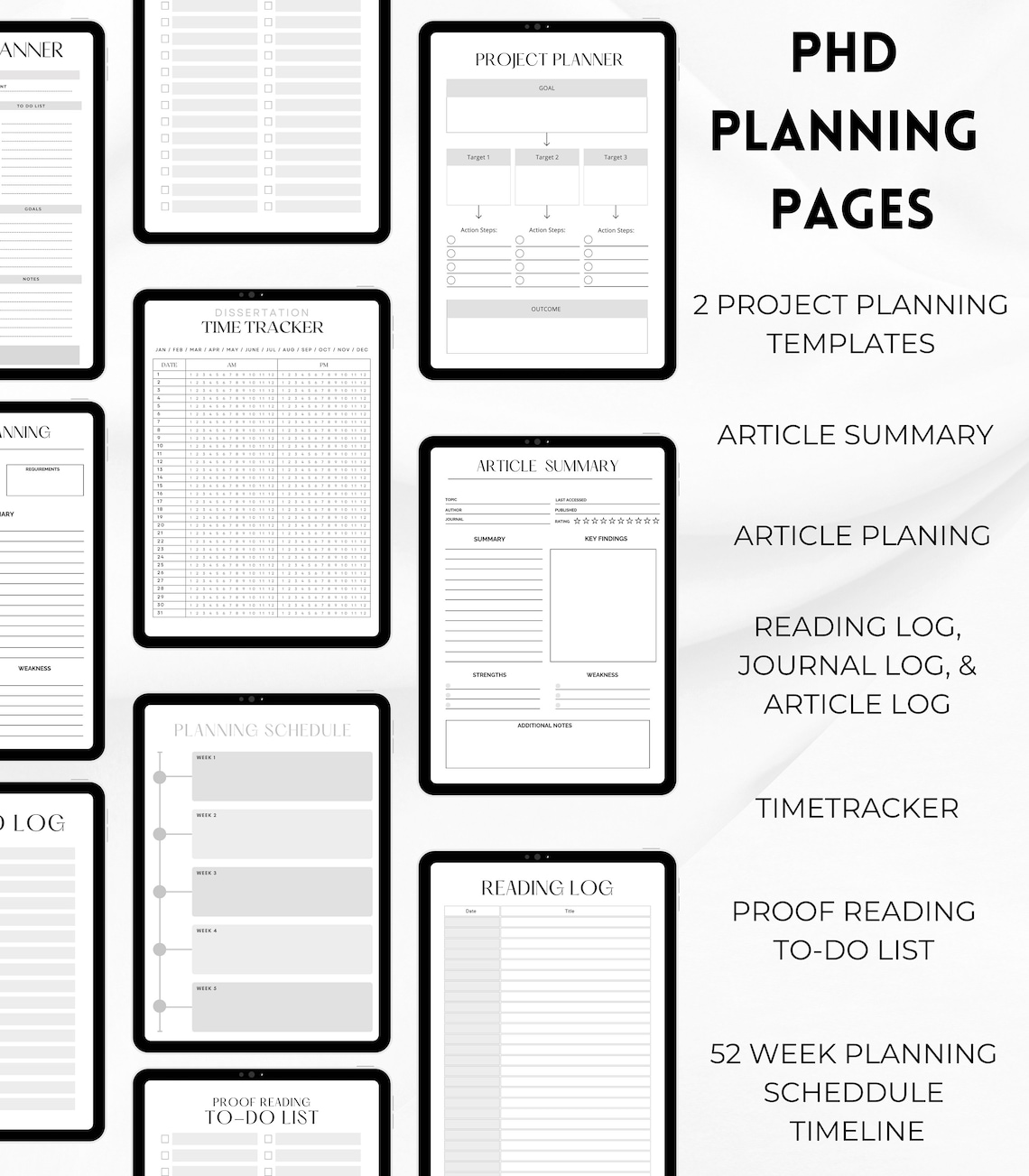 PHD Planner, Ultimate Planner Bundle for Dissertation, Academic Planner ...