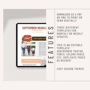 September Newsletter Canva Template, Fall. Classroom Poster, Elementary ...