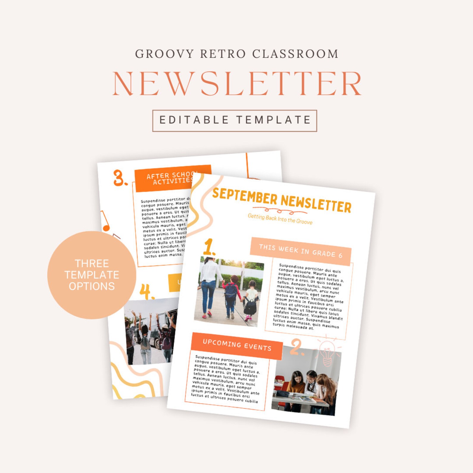 Groovy Retro Classroom Newsletter, Editable Classroom Monthly ...