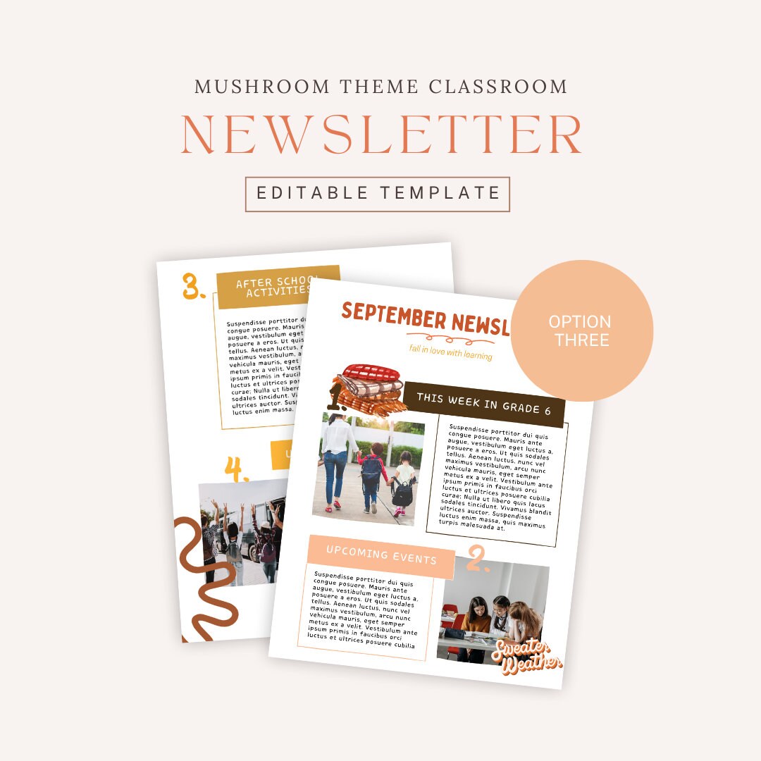 September Newsletter Canva Template, Fall. Classroom Poster, Elementary ...