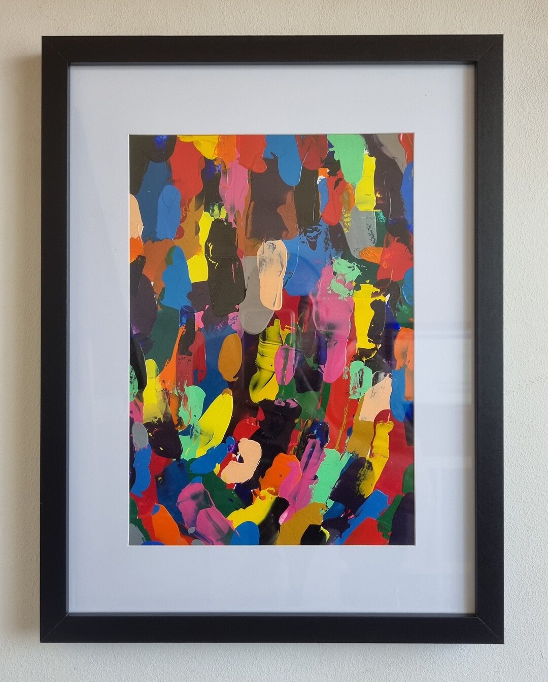 A4 Colourful, Abstract, Jungle Influenced, Acrylic Painting in an A3 ...