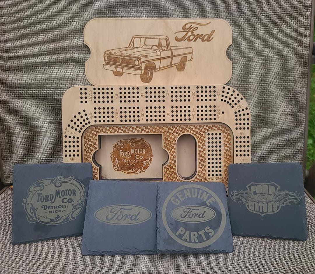 Ford Cribbage Board & Coaster Sets - Etsy