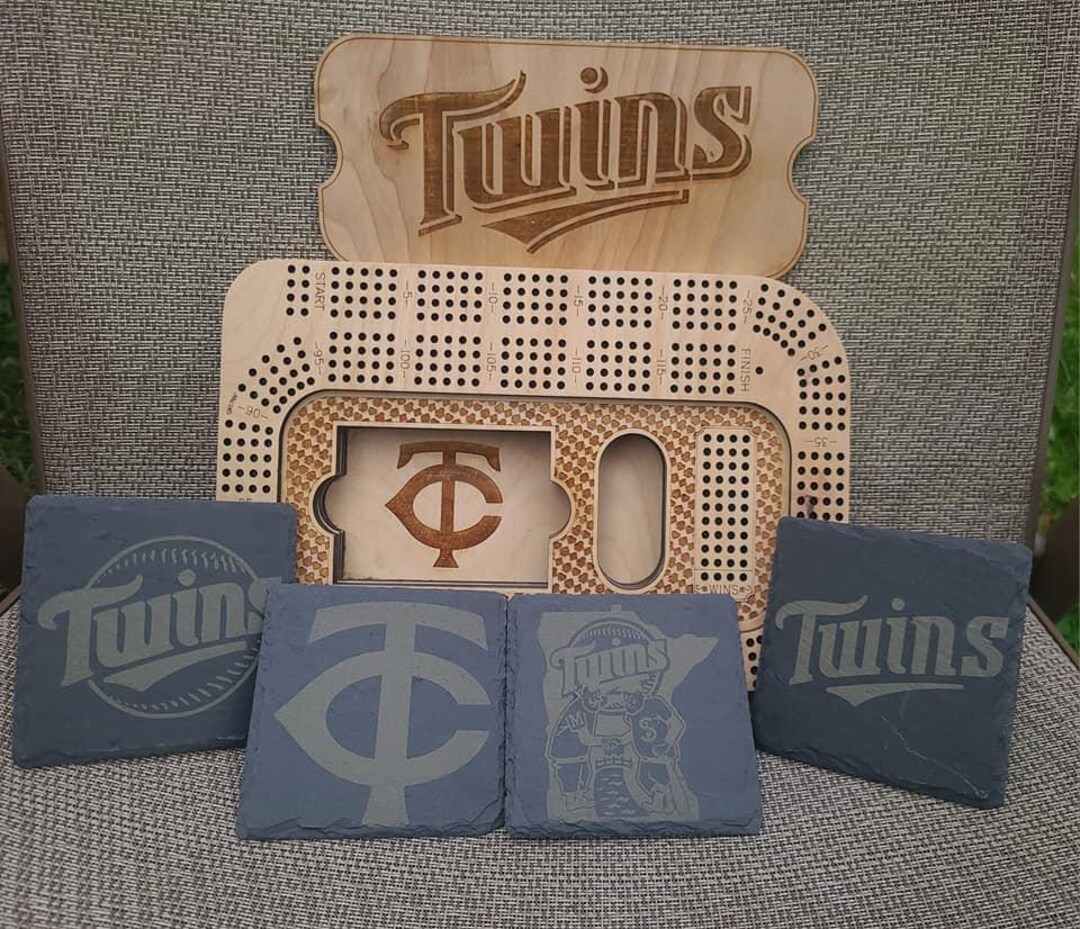 Minnesota Twin Cribbage Board & Coaster Sets - Etsy