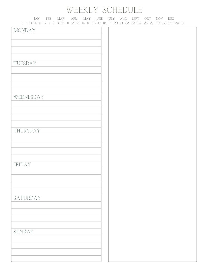 Weekly Planner- Simple *fonts Collection* - Etsy