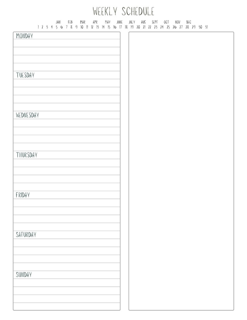Weekly Planner- Simple *fonts Collection* - Etsy