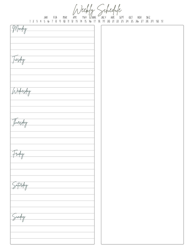 Weekly Planner- Simple *fonts Collection* - Etsy