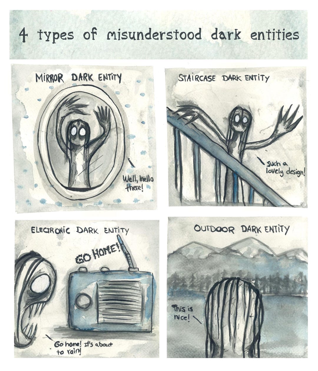 Printable Comic Strip Style Illustration of 4 Types of Misunderstood ...