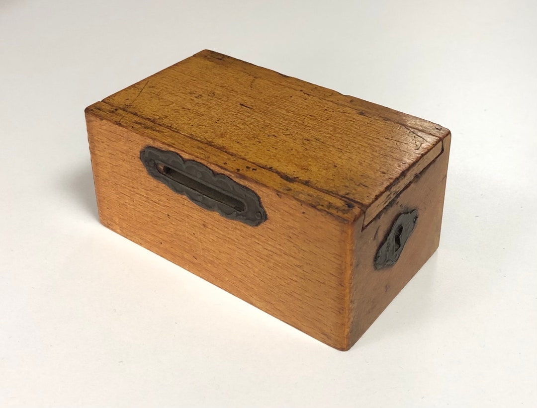 Solid Wooden Money Box With a Sliding Top and Lock With Key - Etsy