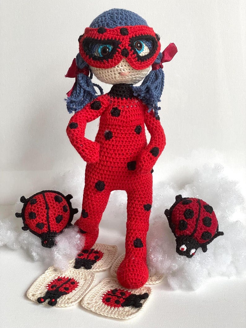 Amigurumi Ladybug Doll Crochet Pattern PDF, Beginner Crochet, Girl ...