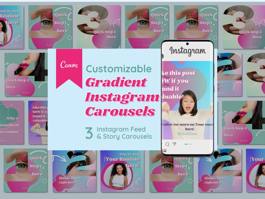 Bright Instagram Carousel Template Instagram Story & Post Carousel ...