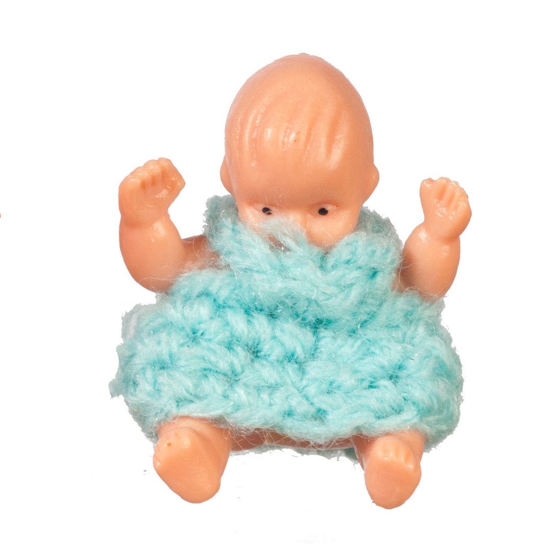 Miniature Baby Doll Blue or Pink Miniatures Dollhouse/ Miniature ...