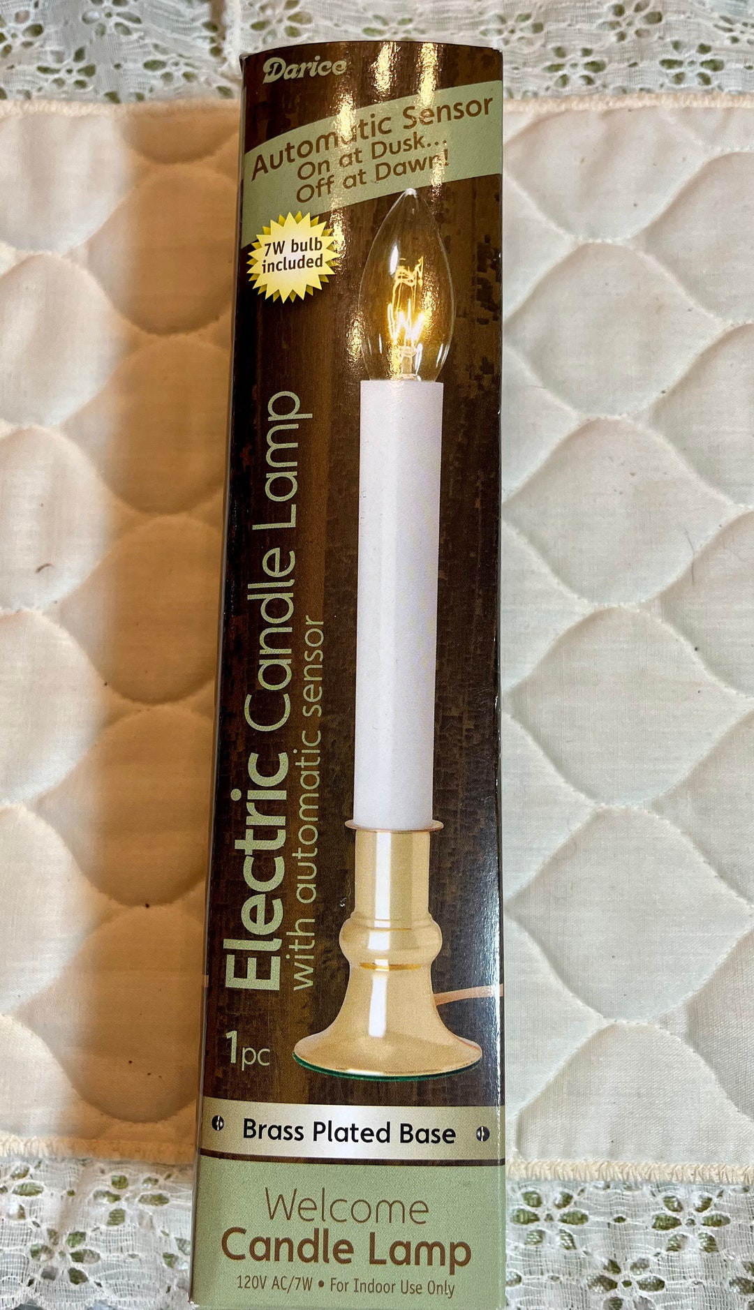 Darice Welcome Candle Lamp Dusk to Dawn #6206 Brass Plated - Etsy