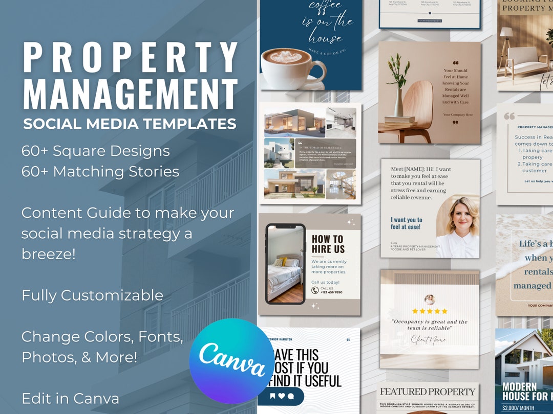 Property Management Social Media Toolkit | 60+ Instagram Posts for ...