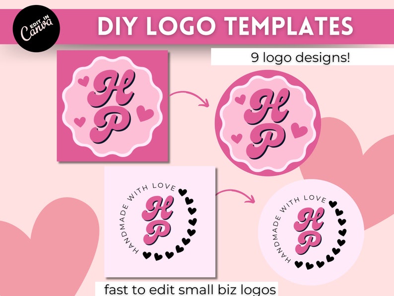 Pink Brand Kit Template Pink Branding Mood Board pink Retro Logo ...