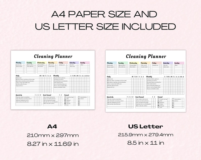 Editable Cleaning Schedule, Daily Weekly Yearly Home Cleaning Checklist ...