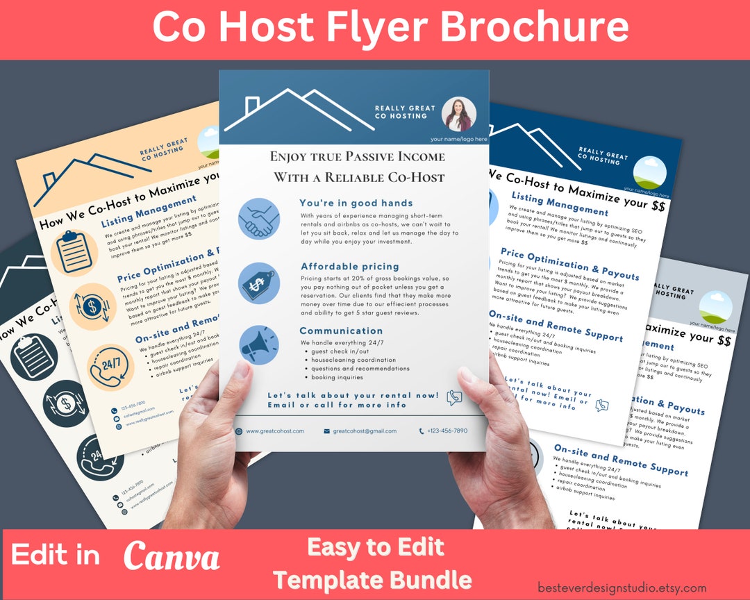 Airbnb Co-hosting Services Flyer Template | Property Management Flyer ...