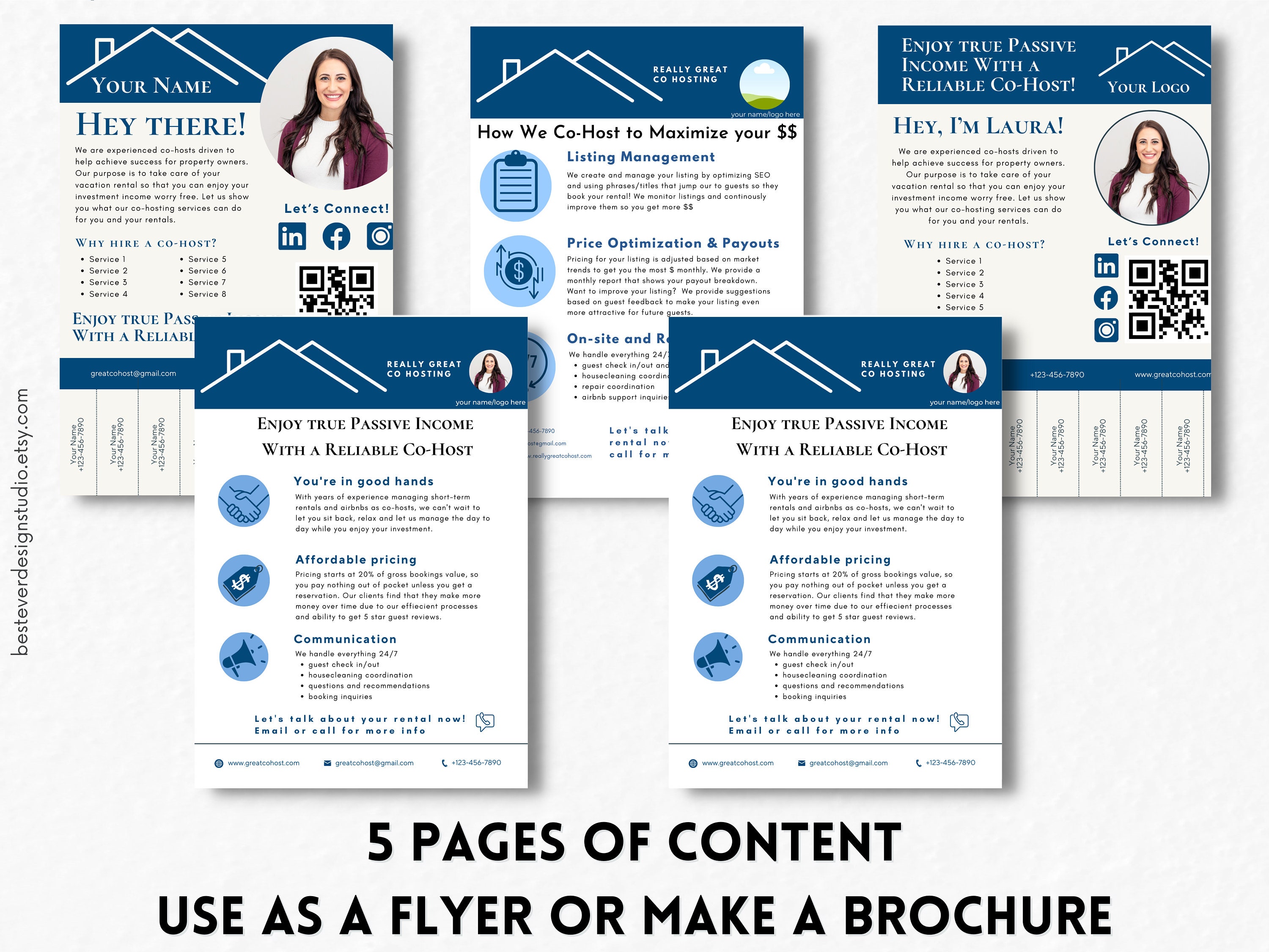 Airbnb Co-hosting Services Flyer Template | Property Management Flyer ...
