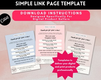 Digital Download Instructions Template Canva Download Guide for Digital ...