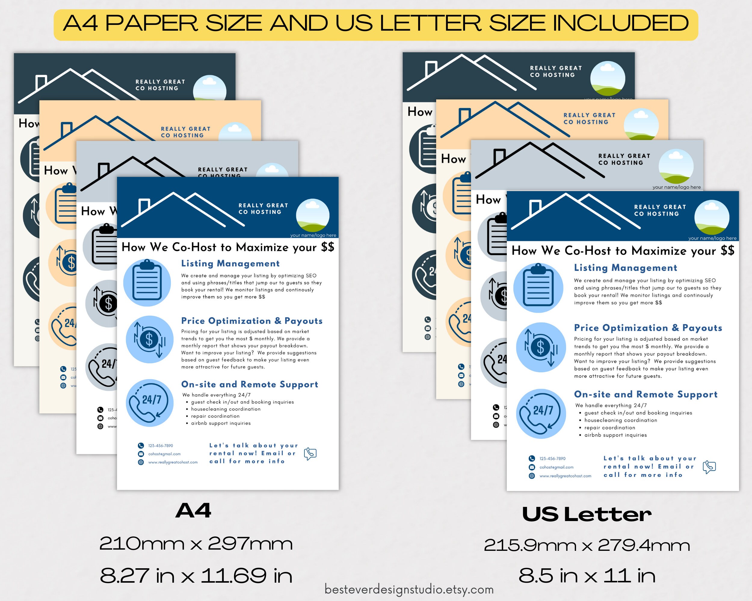 Airbnb Co-hosting Services Flyer Template | Property Management Flyer ...