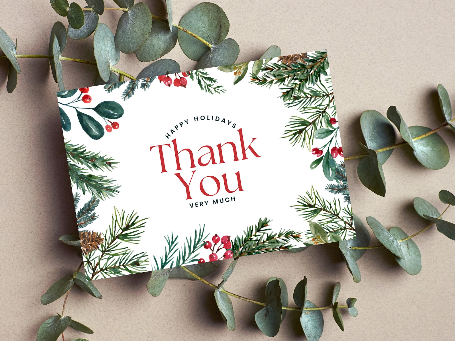 Christmas Thank You Card Template Printable Thanks for Your Purchase ...