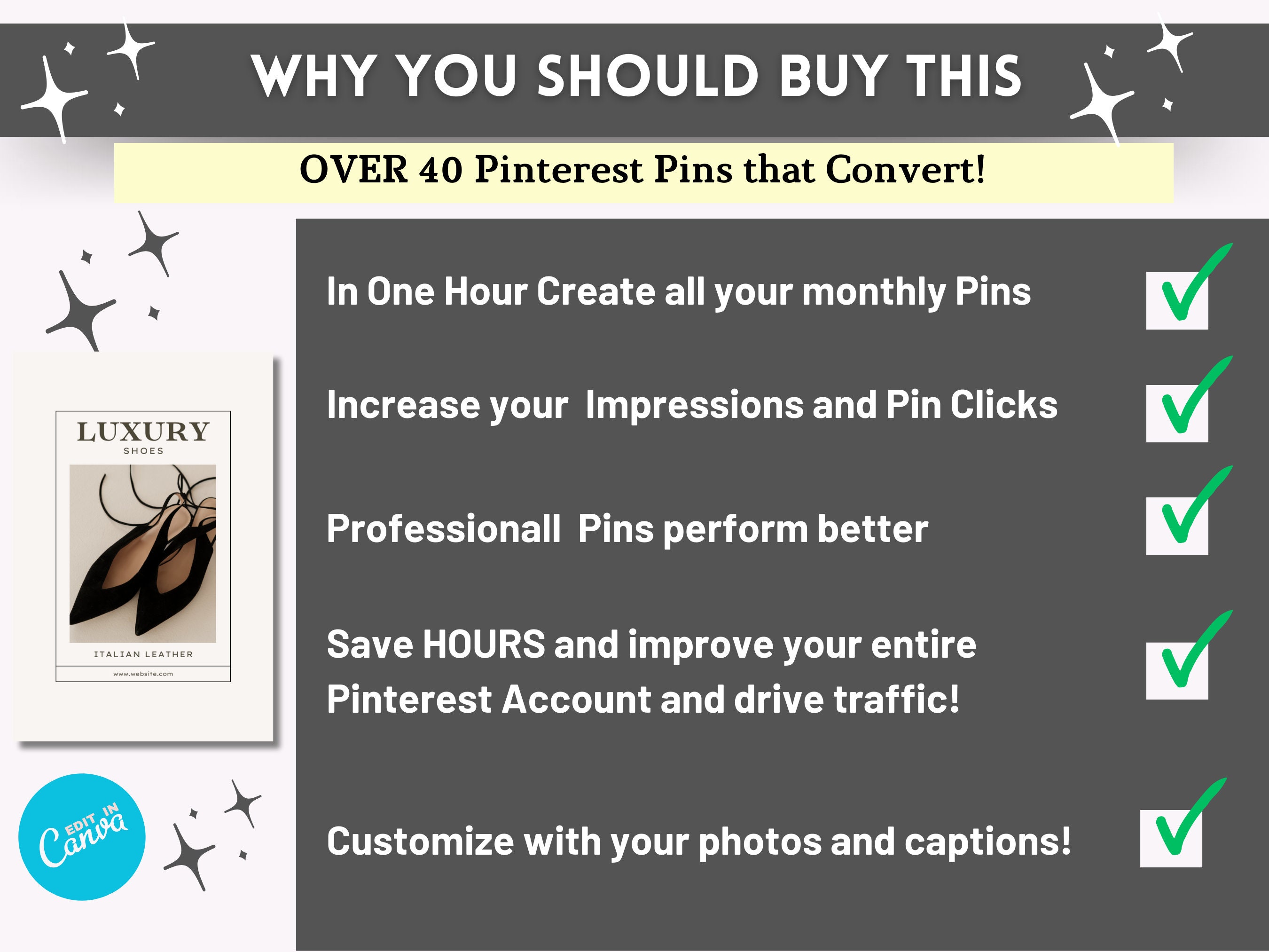 Minimal Pinterest Pins Template Pinterest Template for Luxury Brands ...