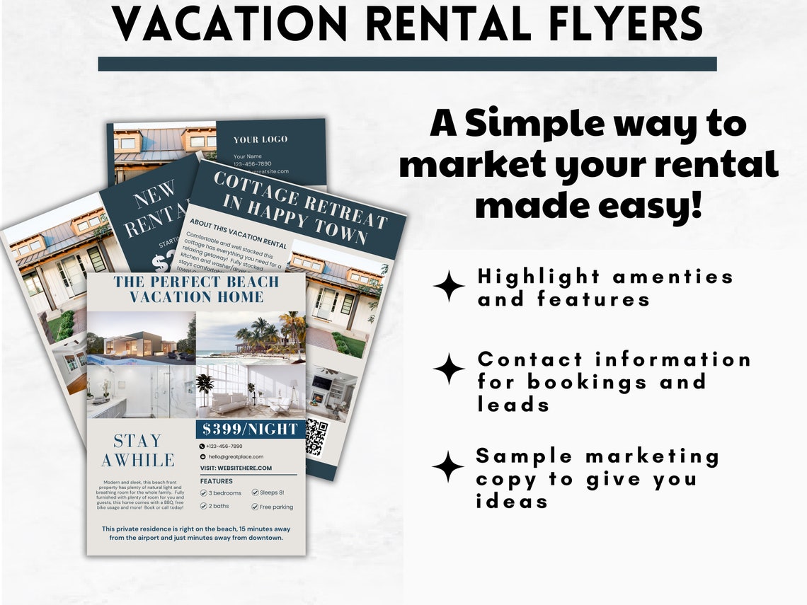 Airbnb Flyer Template Short Term Rental Flyer Vacation Rental Marketing ...